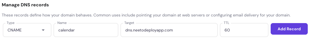 Hostinger subdomain setup | NeetoCal